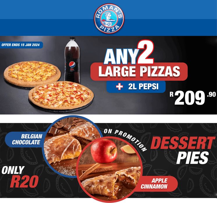 Roman's Pizza | Specials & Promotions January 2024 | Tiendeo